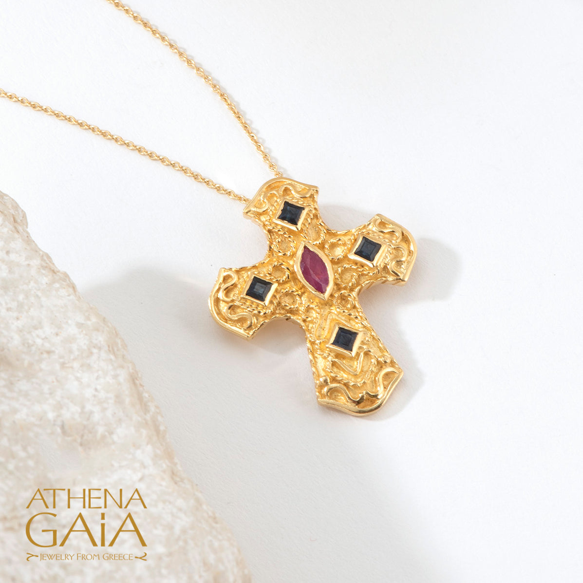 Imperial Cross - 18k Gold - Byzantine Orthodox Cross — Athena Gaia