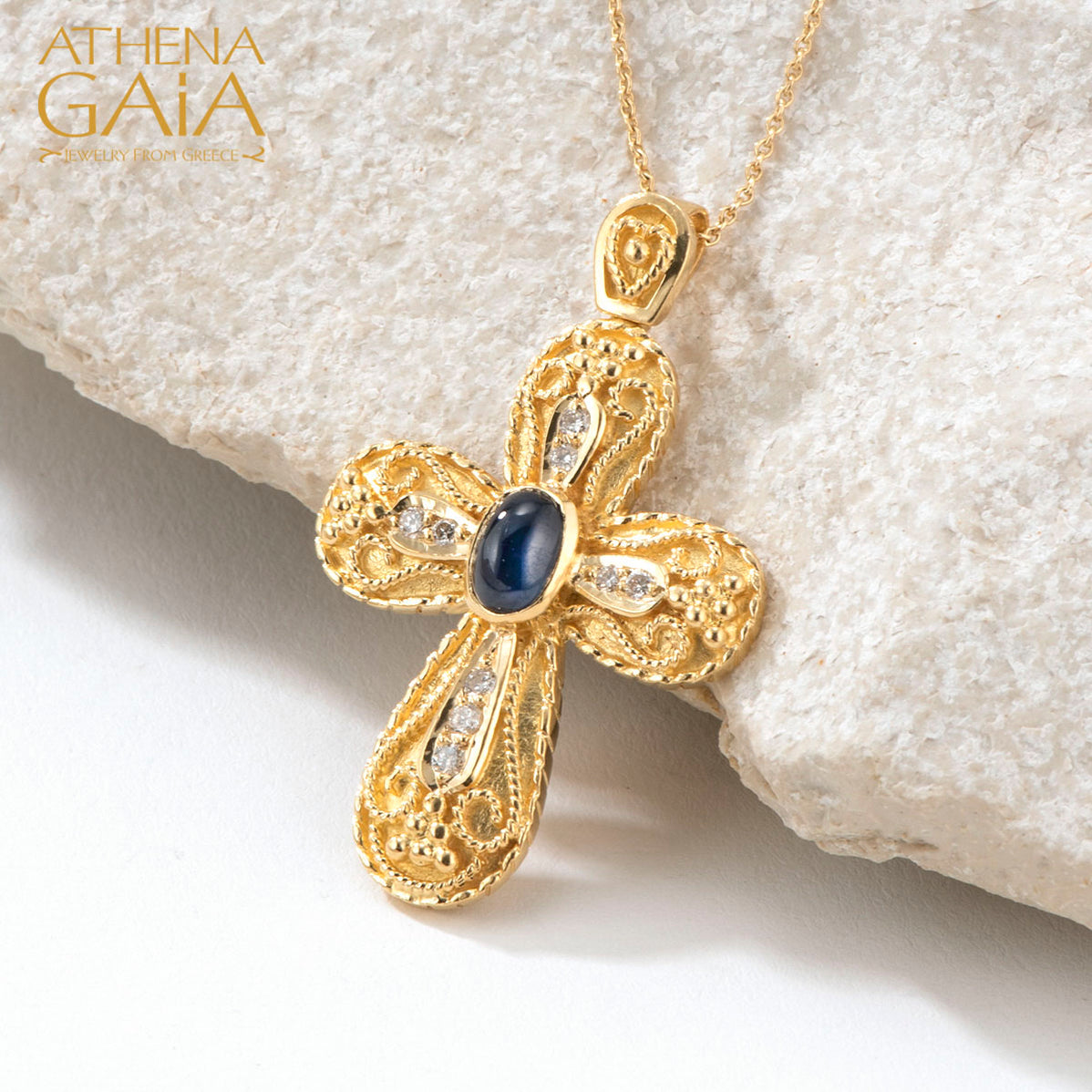 18k Gold Crosses — Athena Gaia