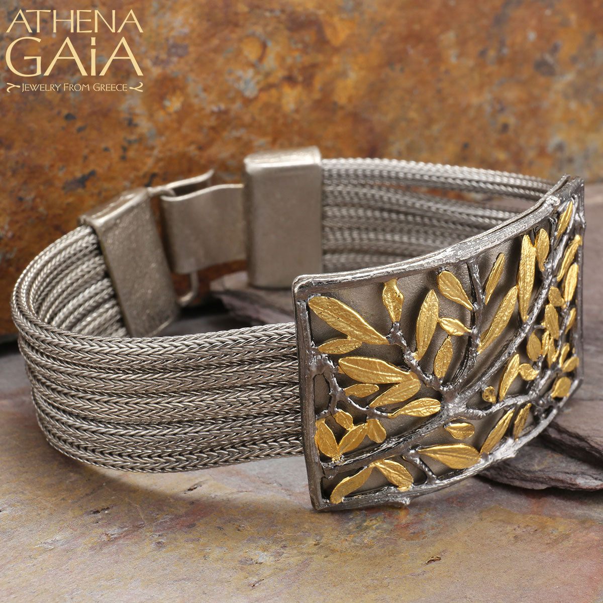 Tetragano Olive Tree Bracelet (Large) by Stilvi — Athena Gaia
