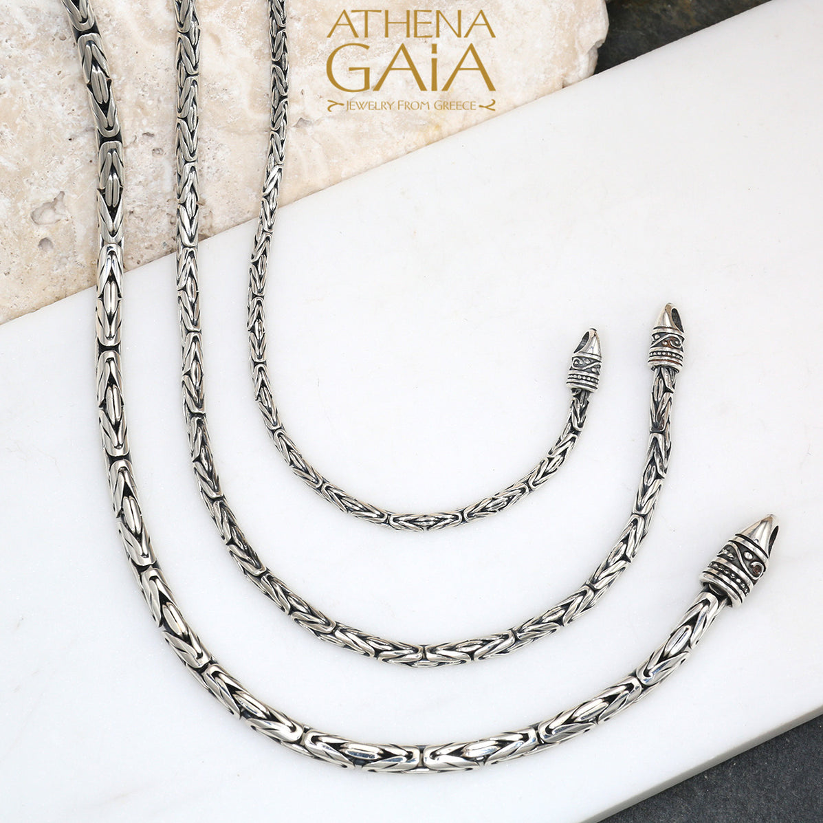 Unique Sterling Silver High Byzantine Chain — Athena Gaia