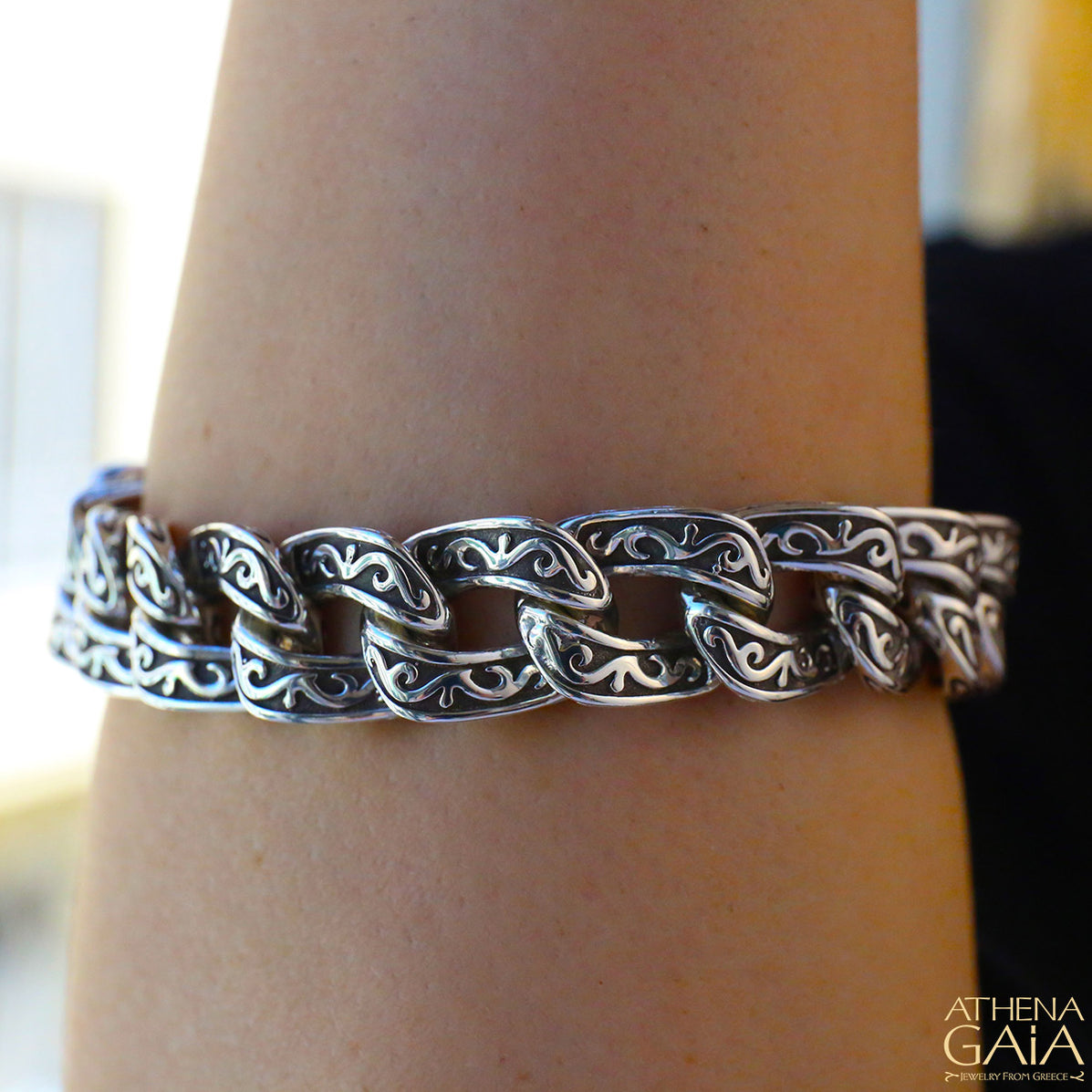 Cross Clasp Curb Bracelet by Yianni — Athena Gaia