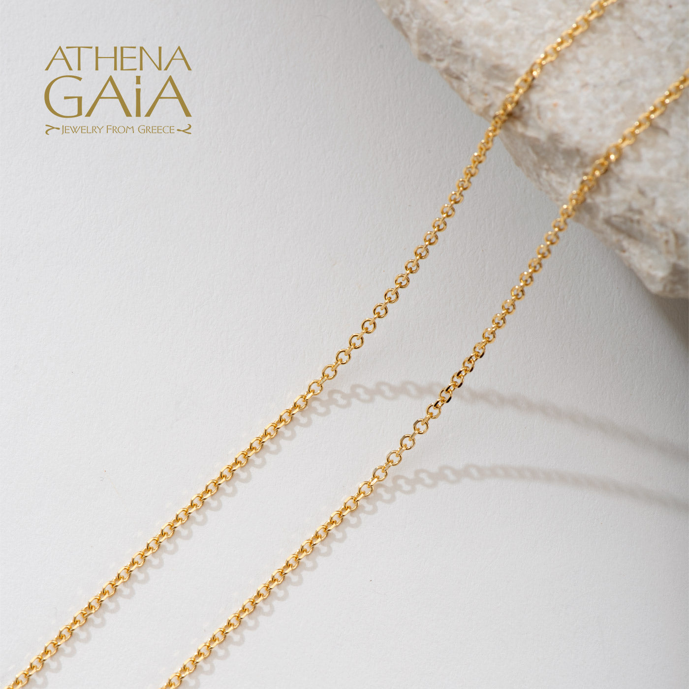 14k Gold Diamond Cut Rolo Chain — Athena Gaia