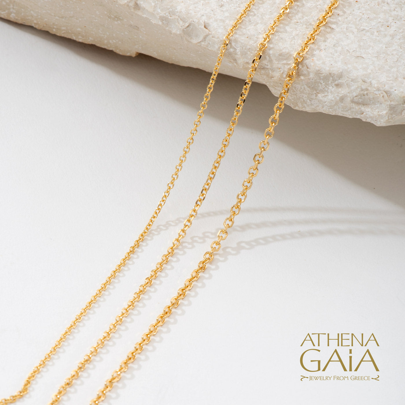 14k Gold Diamond Cut Rolo Chain — Athena Gaia
