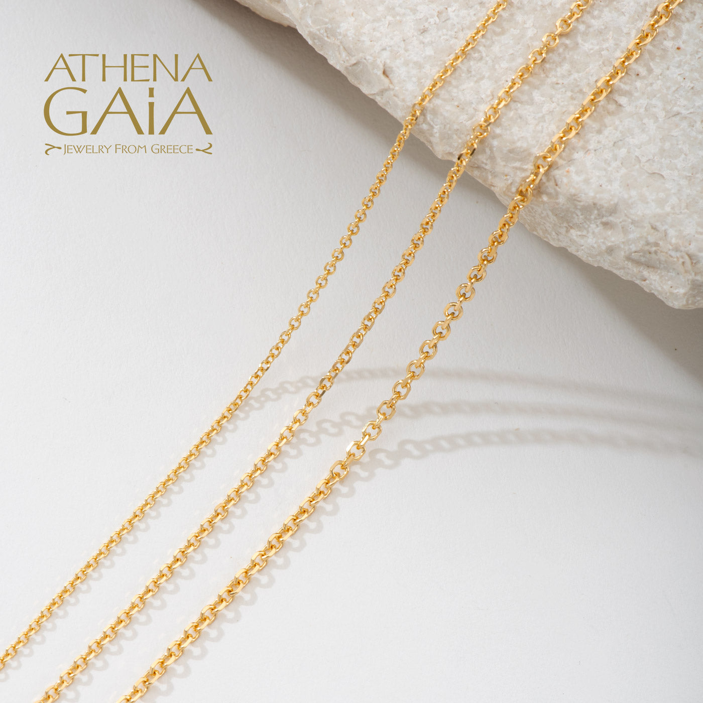 14k Gold Diamond Cut Rolo Chain — Athena Gaia