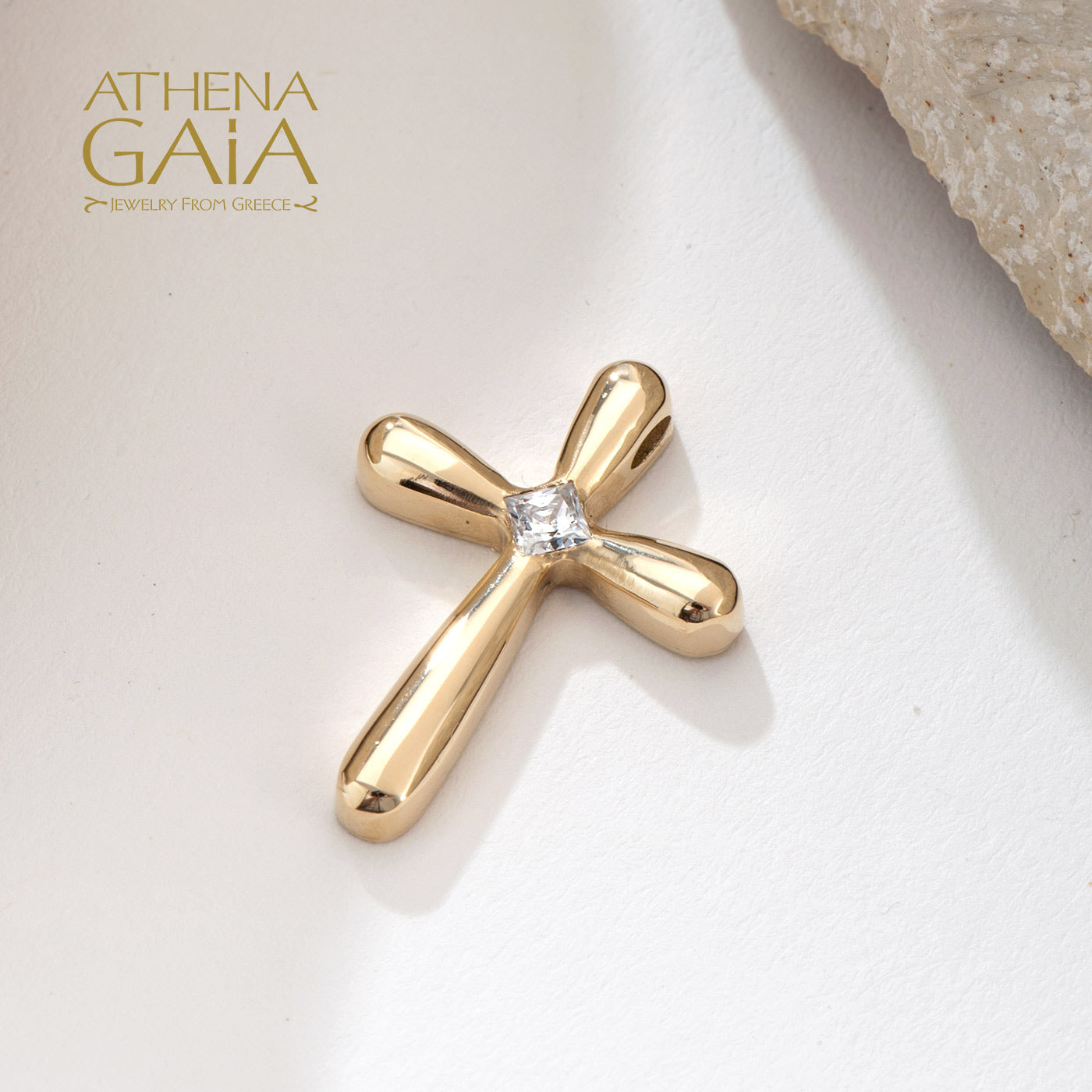 Hidden Bale Melting Cross - 14k Gold - Latin Cross — Athena Gaia