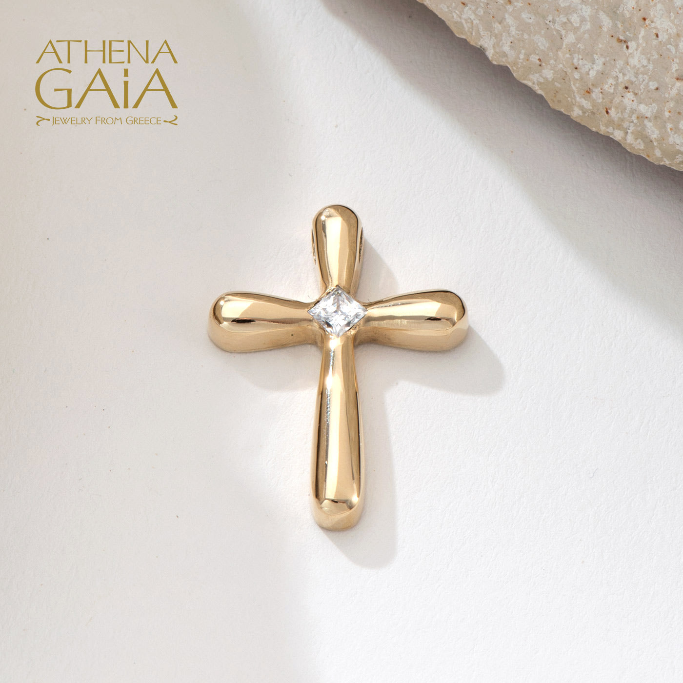Hidden Bale Melting Cross - 14k Gold - Latin Cross — Athena Gaia