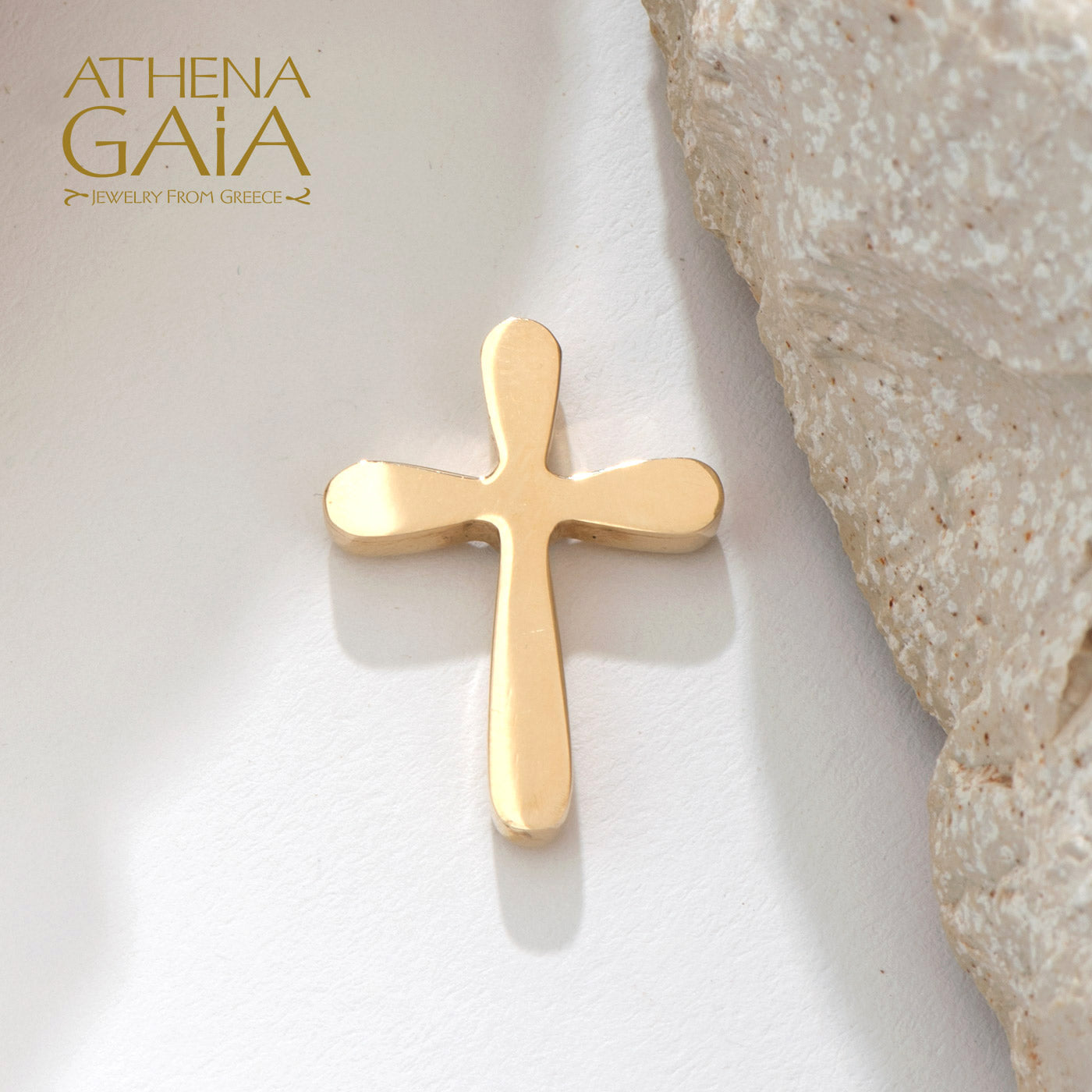 Hidden Bale Melting Cross - 14k Gold - Latin Cross — Athena Gaia