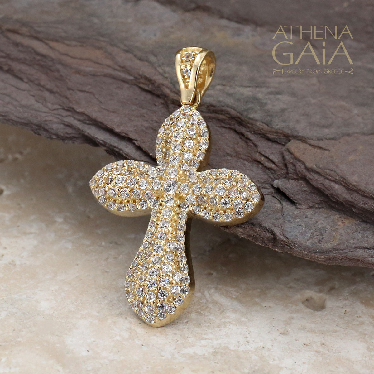 Bulbous Flared Cross - 14k Gold - Orthodox Cross - Baptismal Cross ...