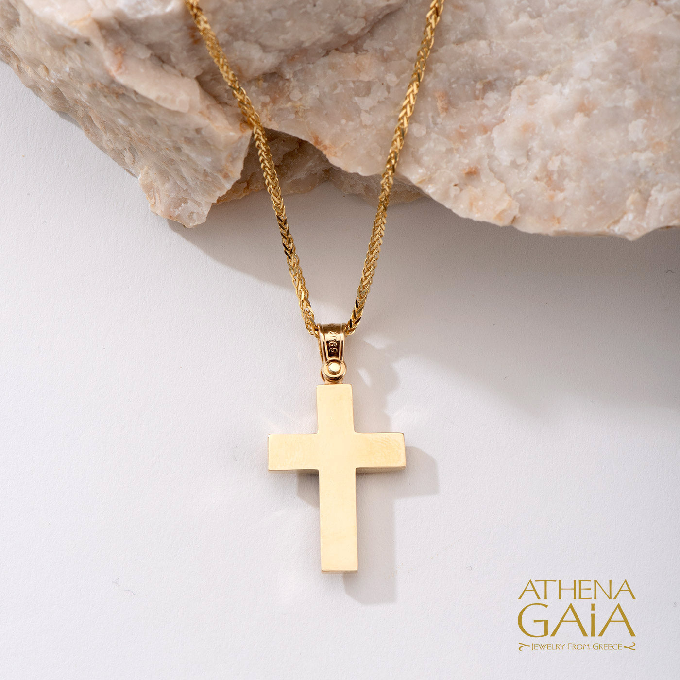 Cross in Cross - 14k Gold - Latin Baptismal Cross — Athena Gaia