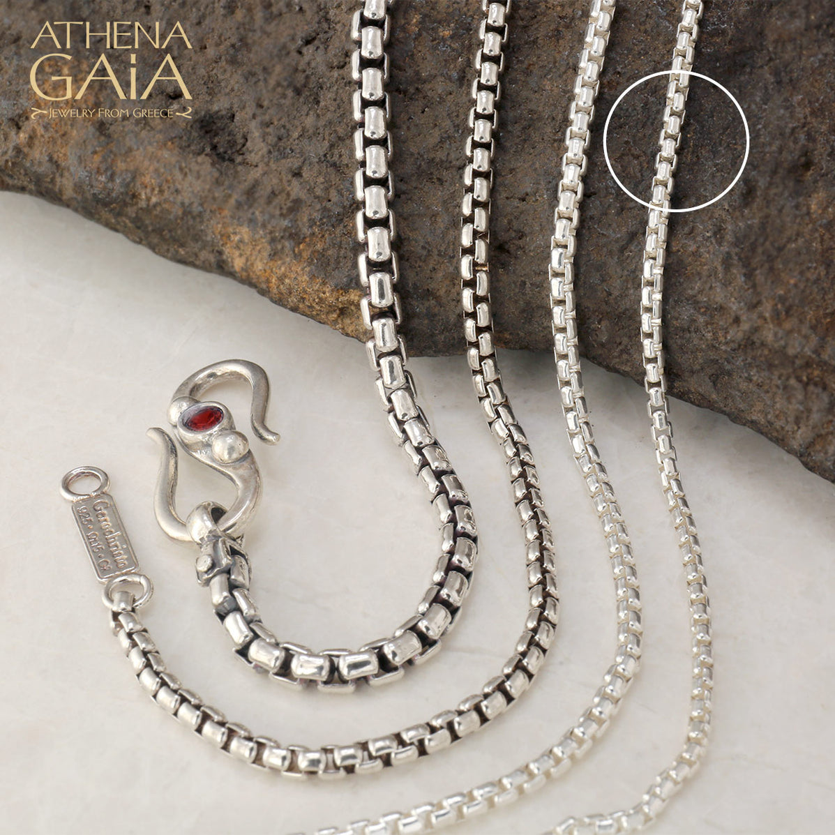 Thin Silver Box Venetian Chain 1.9mm — Athena Gaia