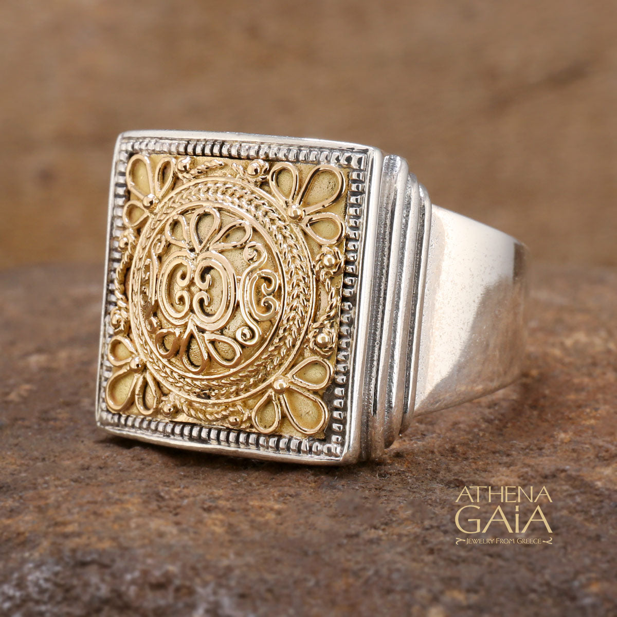 Gerochristo Synergy Sun Ring - 18k Gold & Sterling Silver Ring - Club ...