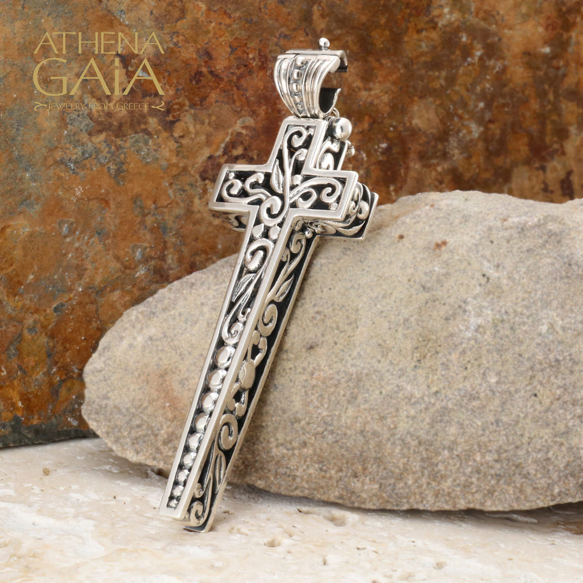 Dagger Latin Cross - Sterling Silver - Cross Necklace — Athena Gaia