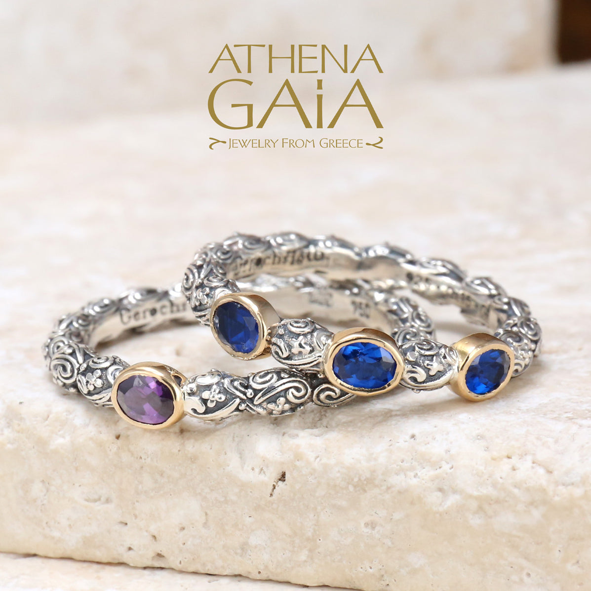 Meadow Breeze Single Oval Stone Stackable Ring — Athena Gaia
