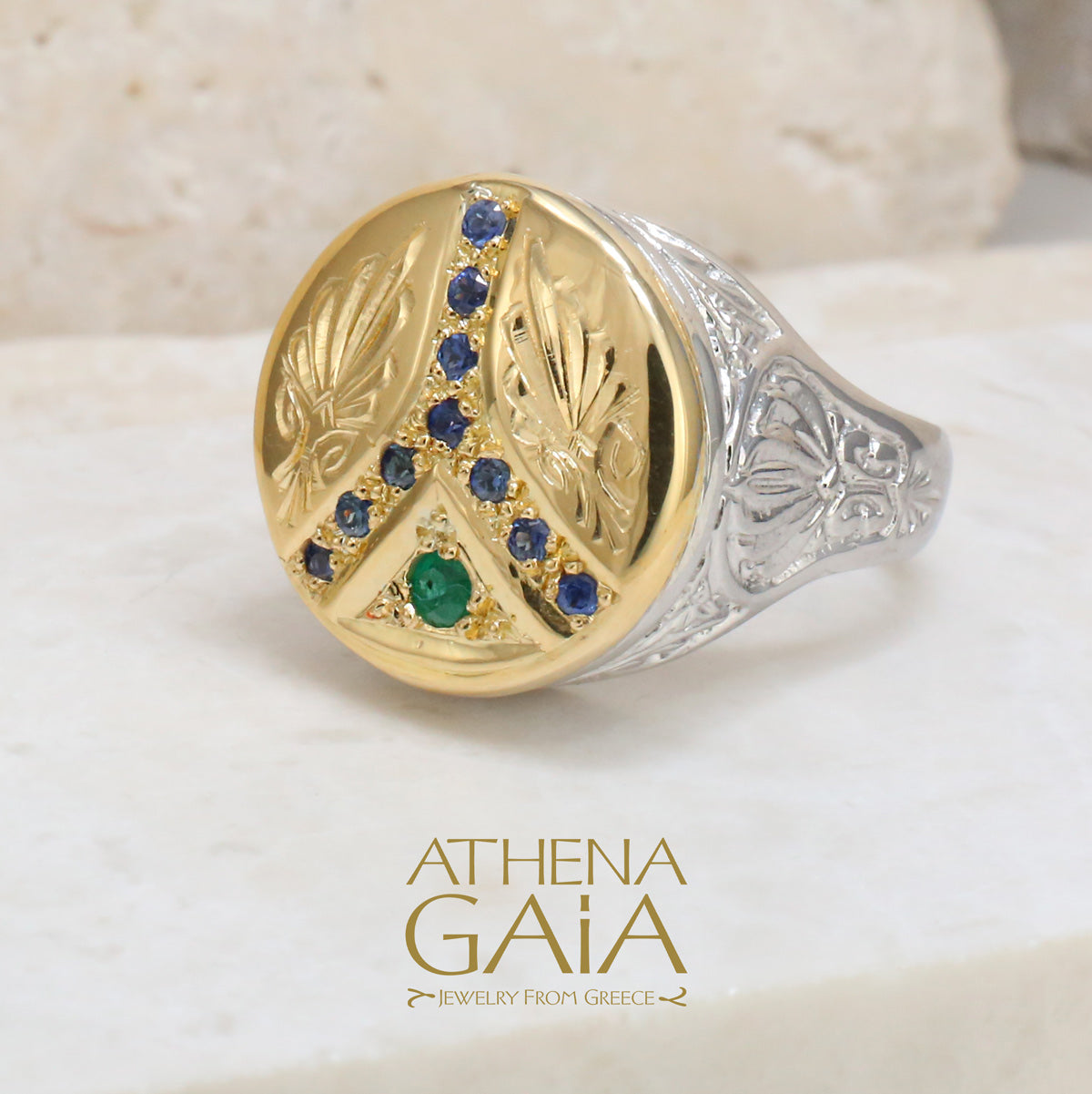 Greek Anthemion Peace Ring — Athena Gaia