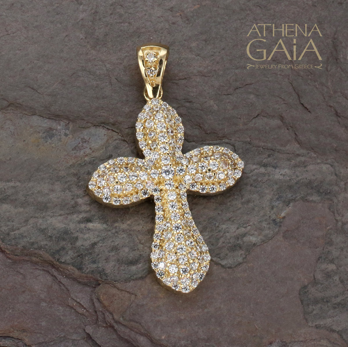 Bulbous Flared Cross - 14k Gold - Orthodox Cross - Baptismal Cross ...