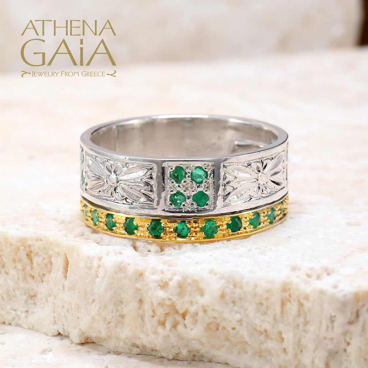 Greek Anthemion Gold Band Ring by Evangelatos — Athena Gaia